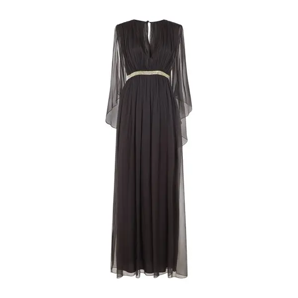 Alberta Ferretti Long Chiffon Dress - Brown