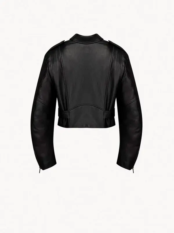 Saint Laurent Lambskin Leather Belted Jacket - Multicolor