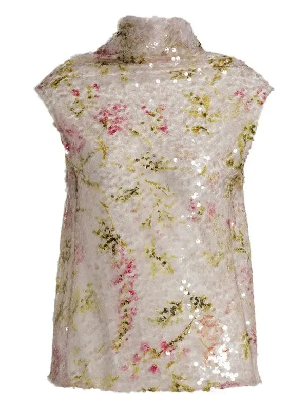 Alberta Ferretti Sequined Printed Shirt