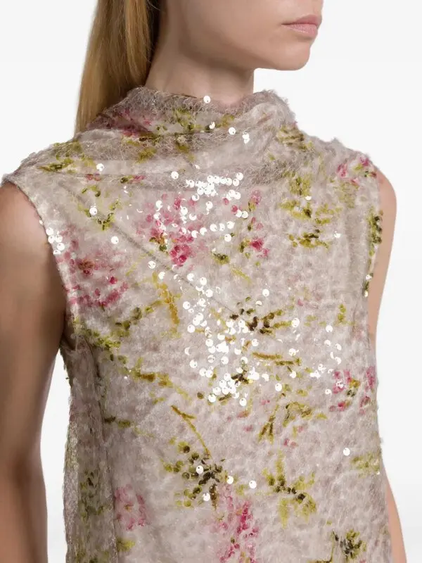 Alberta Ferretti Sequined Printed Shirt