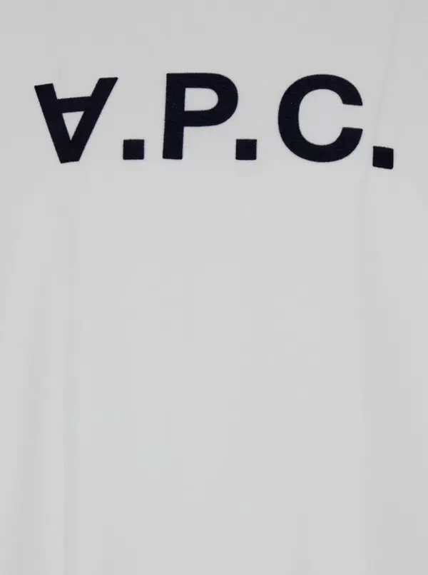 A.p.c. White Oversized T-shirt With Logo Print On The Front In Cotton - Multicolor