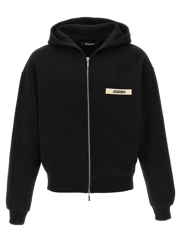 Jacquemus Le Hoodie Grip Gros Grain Zip-up Cotton Hoodie