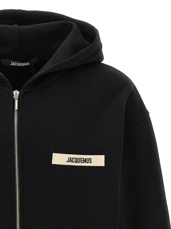 Jacquemus Le Hoodie Grip Gros Grain Zip-up Cotton Hoodie