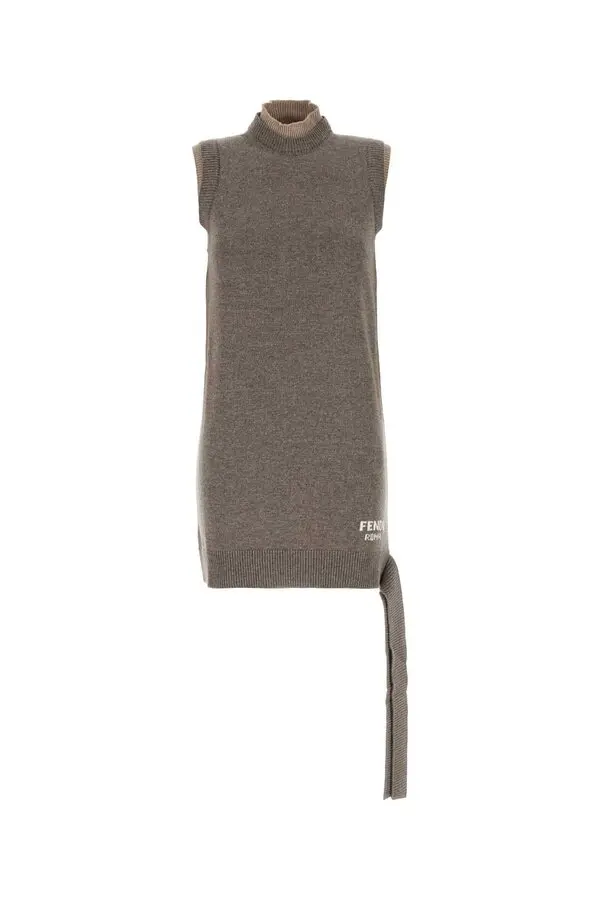 Fendi Sleeveless Wool Blend Dress