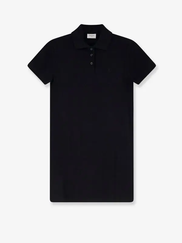 Saint Laurent Short Sleeve Embroidered Logo Dress - Multicolor
