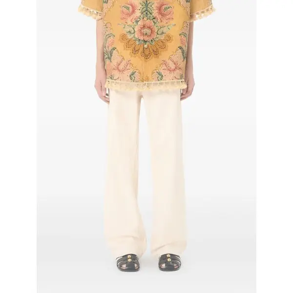 Valentino Garavani Cotton Straight-leg Jeans - Cream