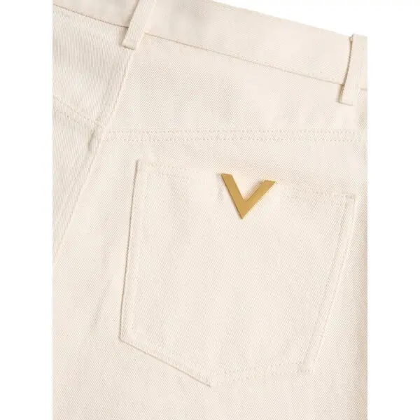 Valentino Garavani Cotton Straight-leg Jeans - Cream