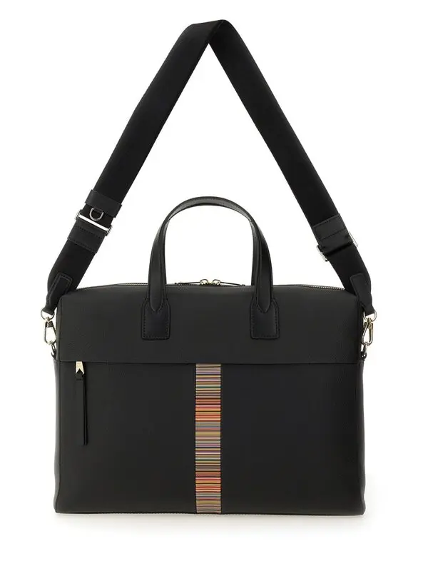 Paul Smith Signature Stripe Leather Briefcase
