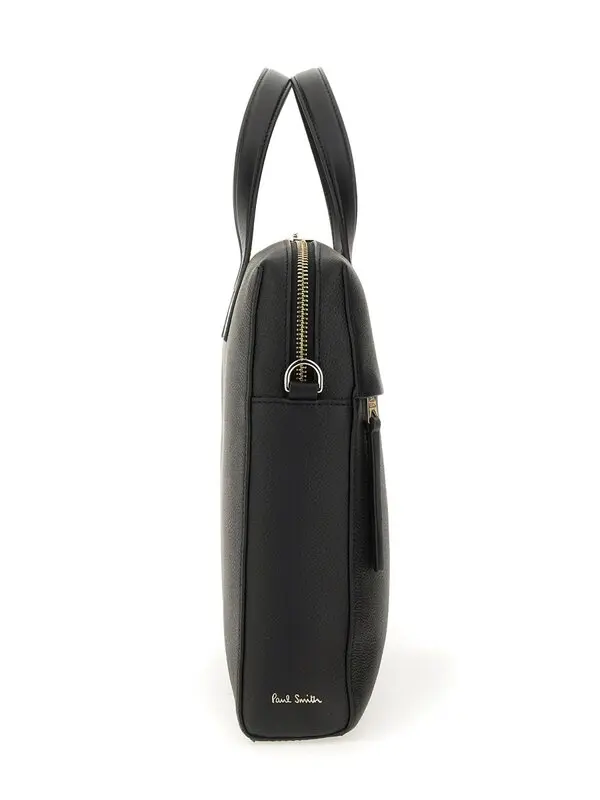 Paul Smith Signature Stripe Leather Briefcase