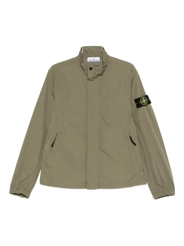 Stone Island Zip Fastening Blouson Jacket With Logo Patch - Multicolor