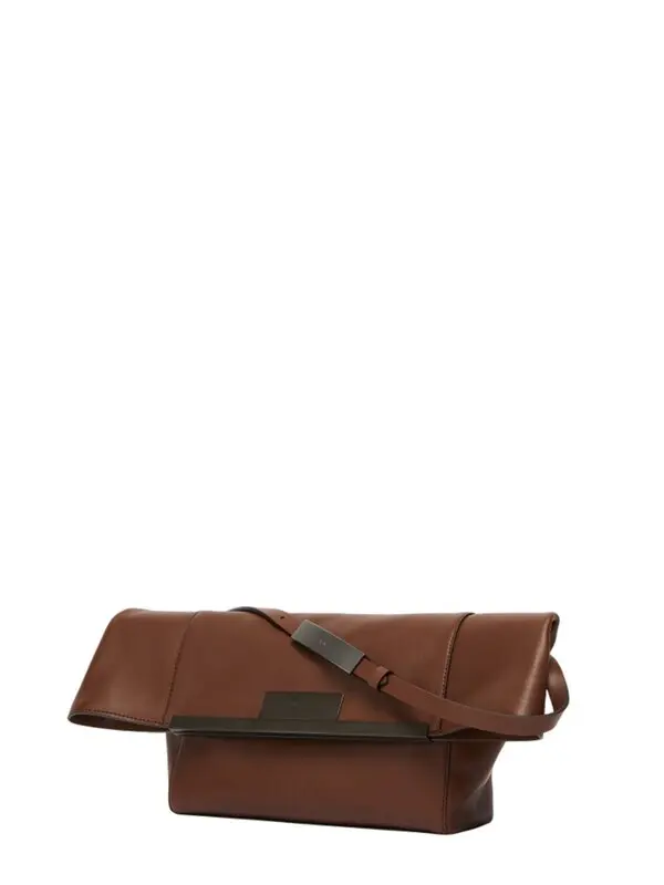 Max Mara Leather Clutch With Engraved Logo