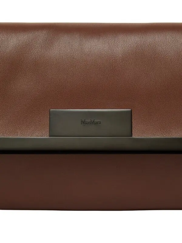 Max Mara Leather Clutch With Engraved Logo