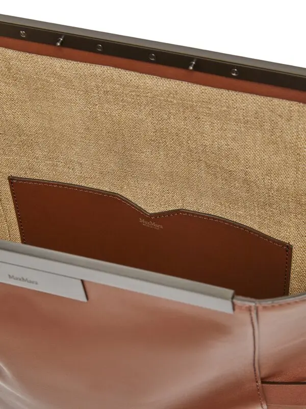 Max Mara Leather Clutch With Engraved Logo