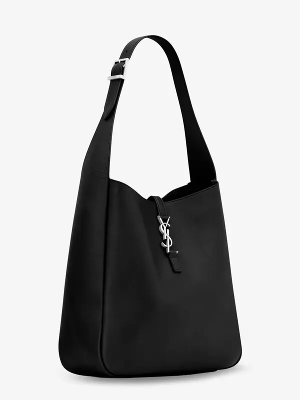 Saint Laurent Le 5 À 7 Leather Shoulder Bag With Metal Cassandre Logo - Multicolor