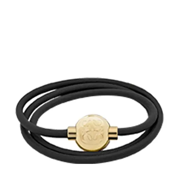 Loewe Pebble Leather Bracelet With -tone Hardware - Gold