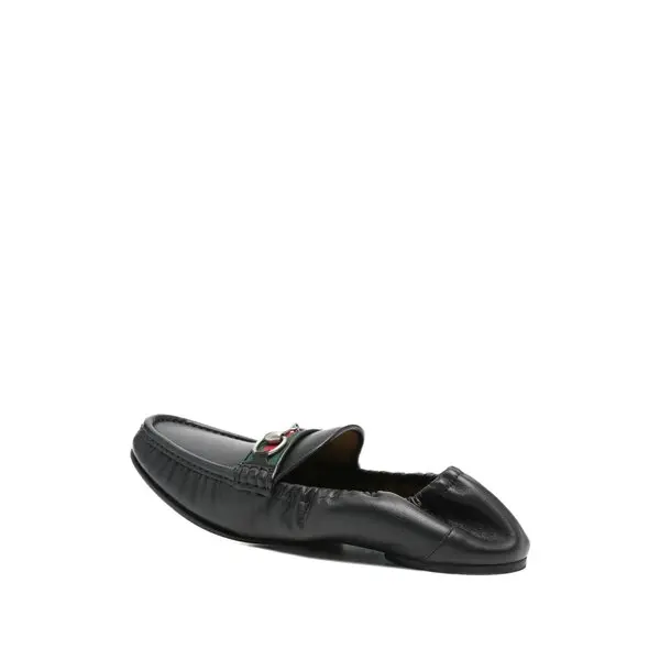 Gucci Leather Horsebit Loafers - Black