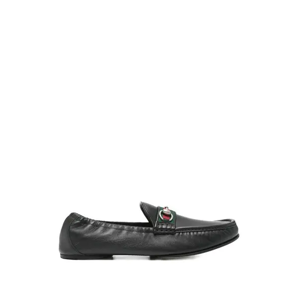 Gucci Leather Horsebit Loafers - Black