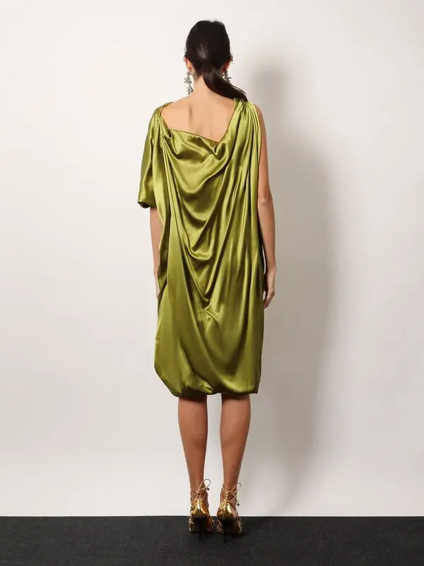 Dries Van Noten Dalant Silk Dress With Lateral Knot - Green