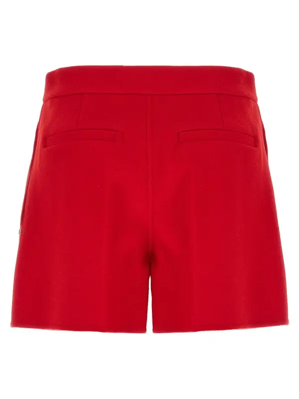 Sportmax Buono Virgin Wool Tailored Shorts - Red