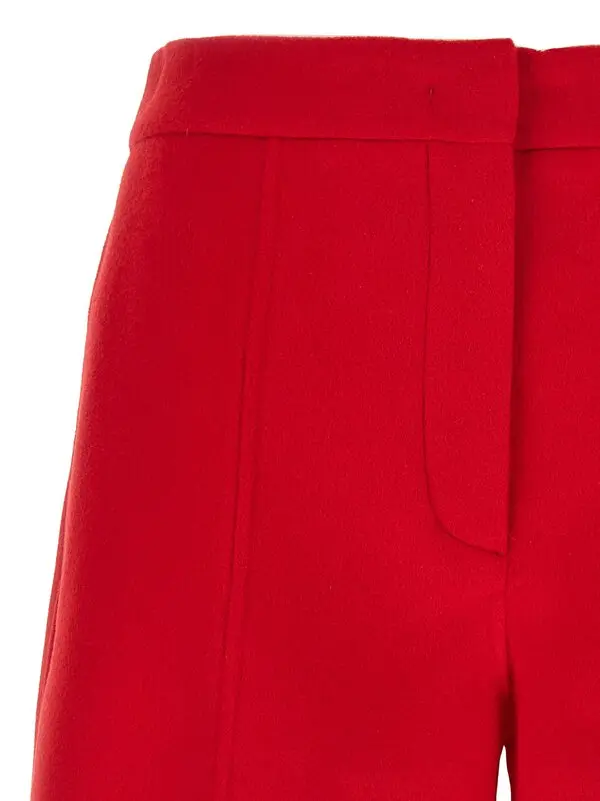 Sportmax Buono Virgin Wool Tailored Shorts - Red