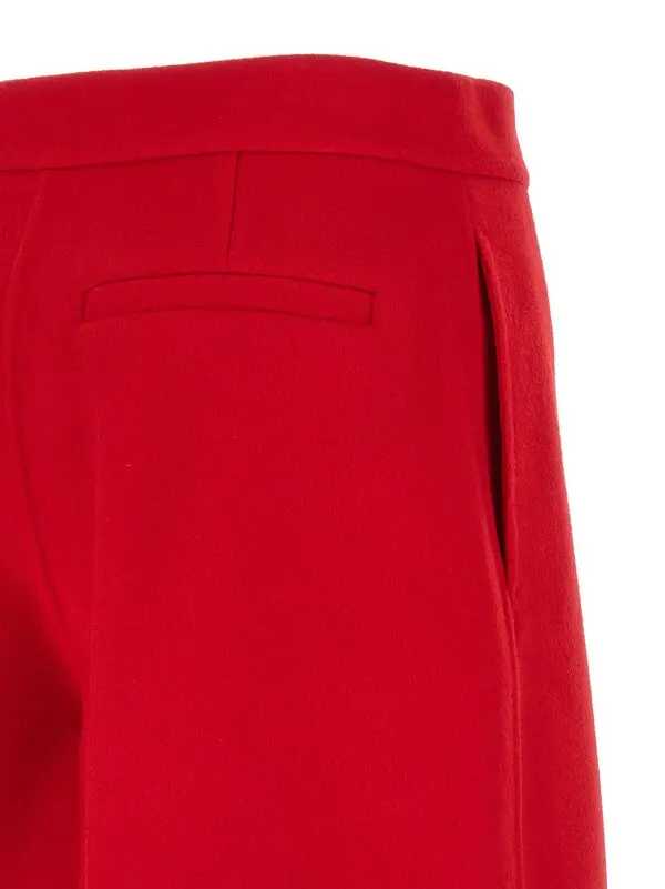 Sportmax Buono Virgin Wool Tailored Shorts - Red