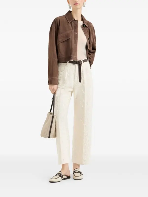Brunello Cucinelli Suede Cropped Jacket