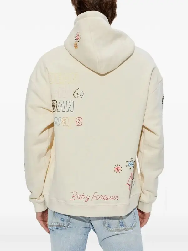 Dsquared2 Relaxed Fit Embroidered Cotton Hoodie