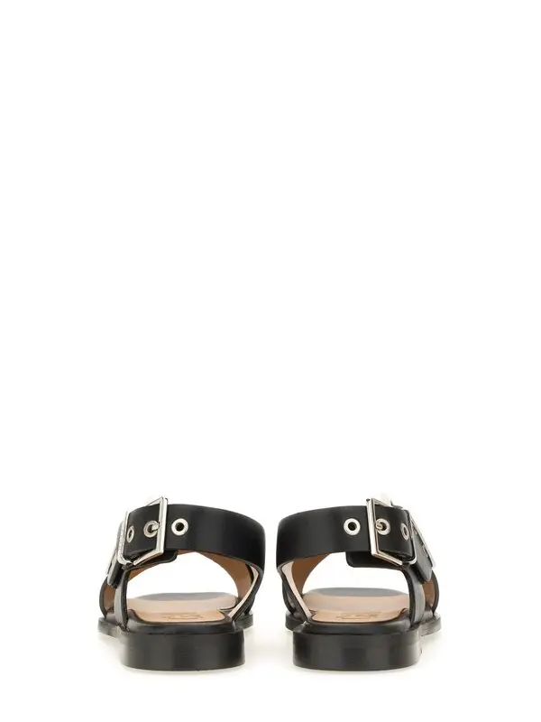 GANNI Studded Buckled Sandals