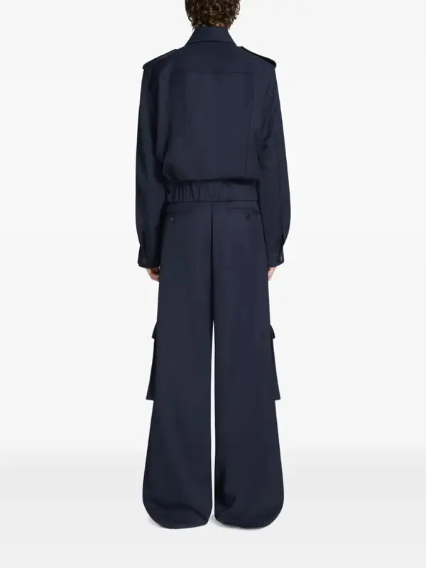 Dries Van Noten Navy Wool Cargo Pants