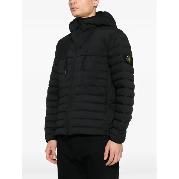 Stone Island Padded Hooded Jacket - Black