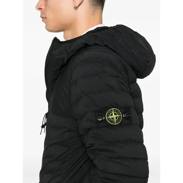 Stone Island Padded Hooded Jacket - Black