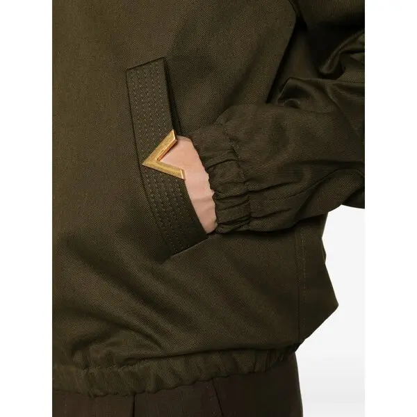 Valentino Garavani Zip-up Bomber Jacket With Gold-tone Detail
