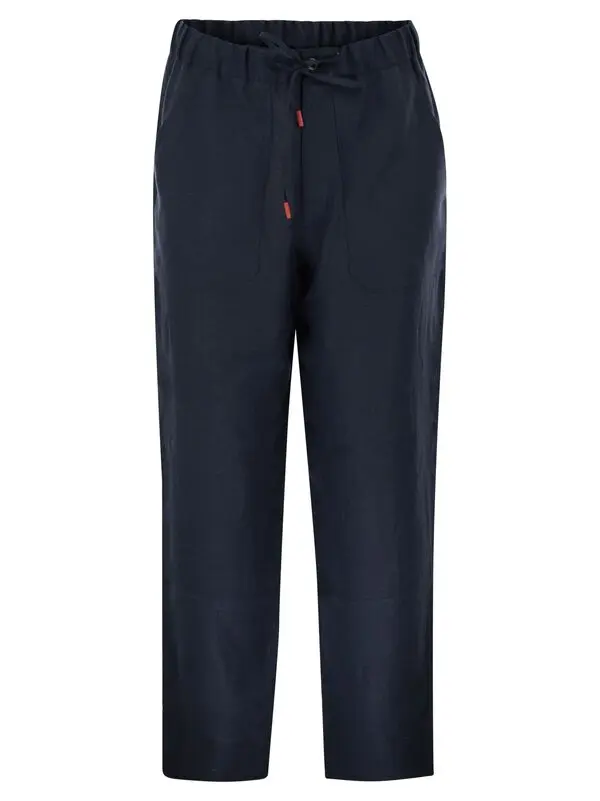 Kiton Tailored Linen Drawstring Trousers