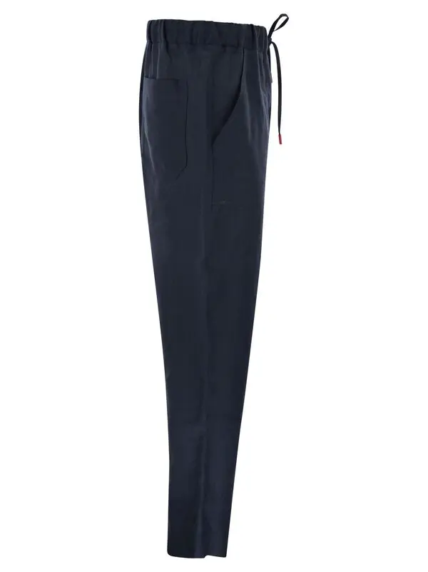 Kiton Tailored Linen Drawstring Trousers