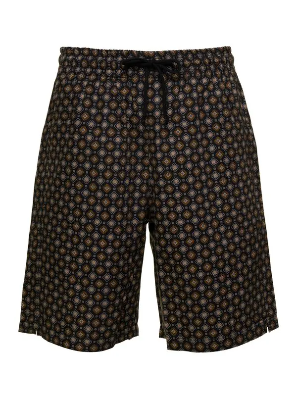 A.p.c. Vincent Bermuda Shorts With All-over Print - Multicolor