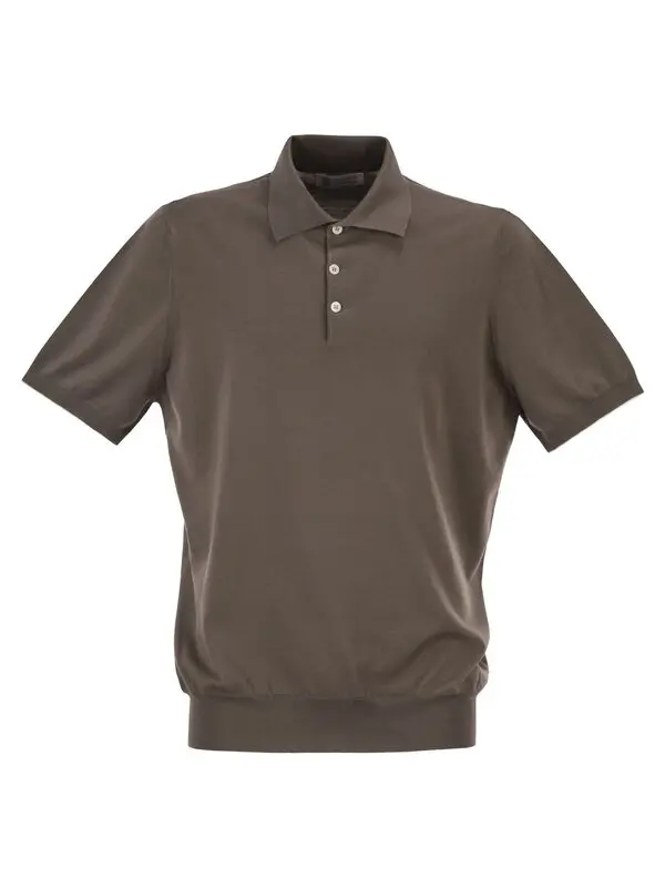 Brunello Cucinelli Lightweight Cotton Knit Polo Shirt