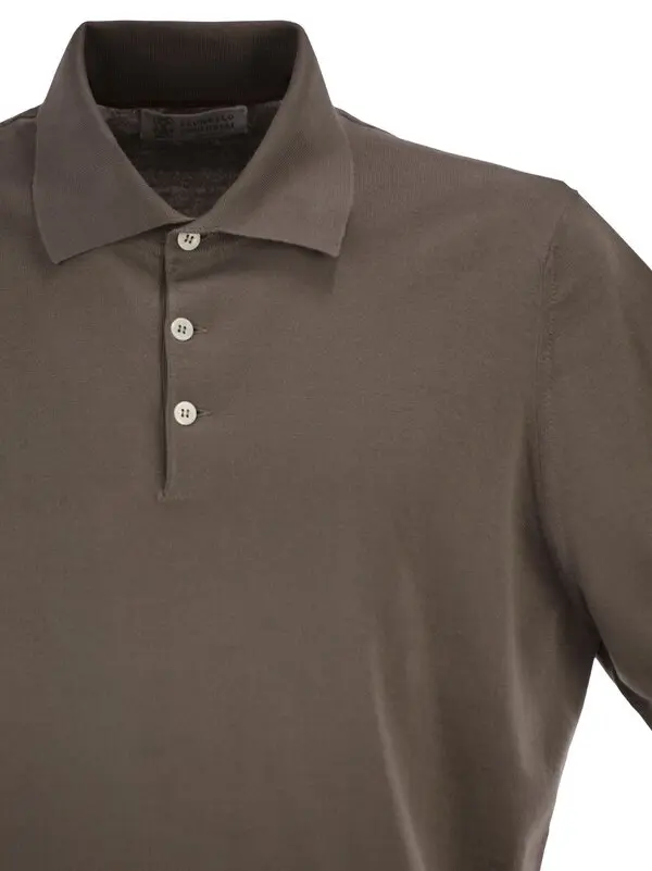 Brunello Cucinelli Lightweight Cotton Knit Polo Shirt
