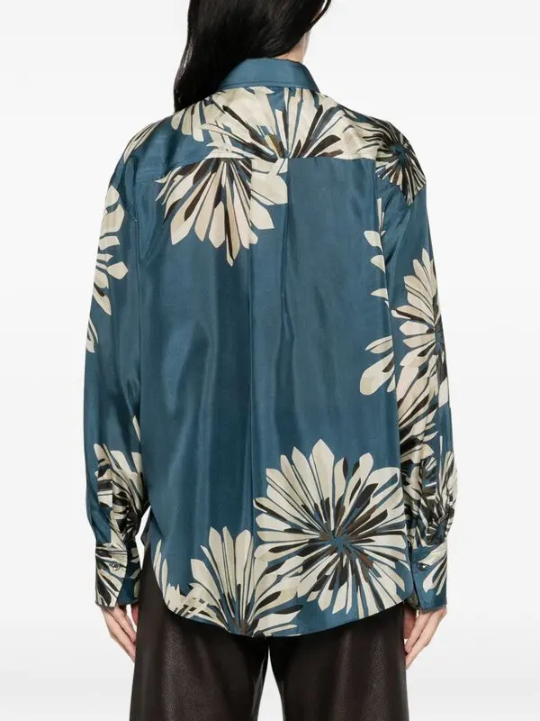 Brunello Cucinelli Printed Silk Shirt - Multicolor