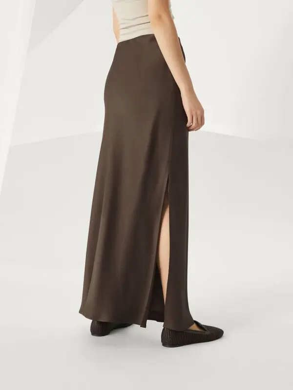 Brunello Cucinelli Silk Long Skirt - Multicolor