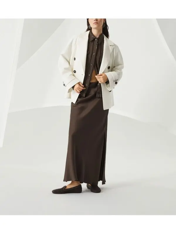 Brunello Cucinelli Silk Long Skirt - Multicolor