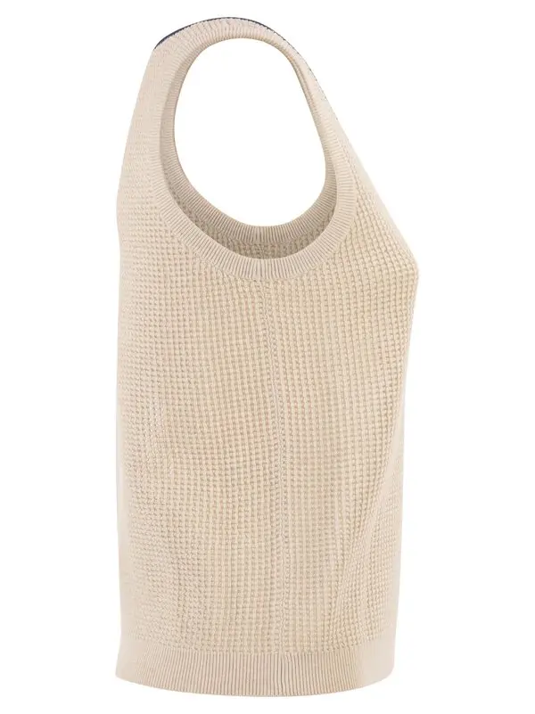 Brunello Cucinelli Cotton Mesh Knit Top