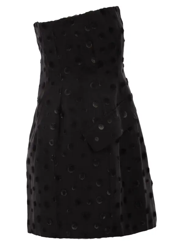 Sportmax Flocked Silk Bustier Mini Dress