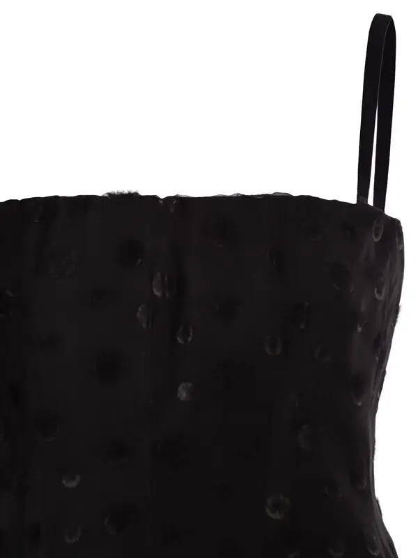 Sportmax Flocked Silk Bustier Mini Dress