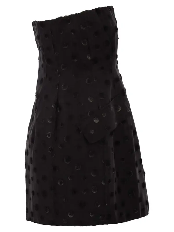 Sportmax Flocked Silk Bustier Mini Dress