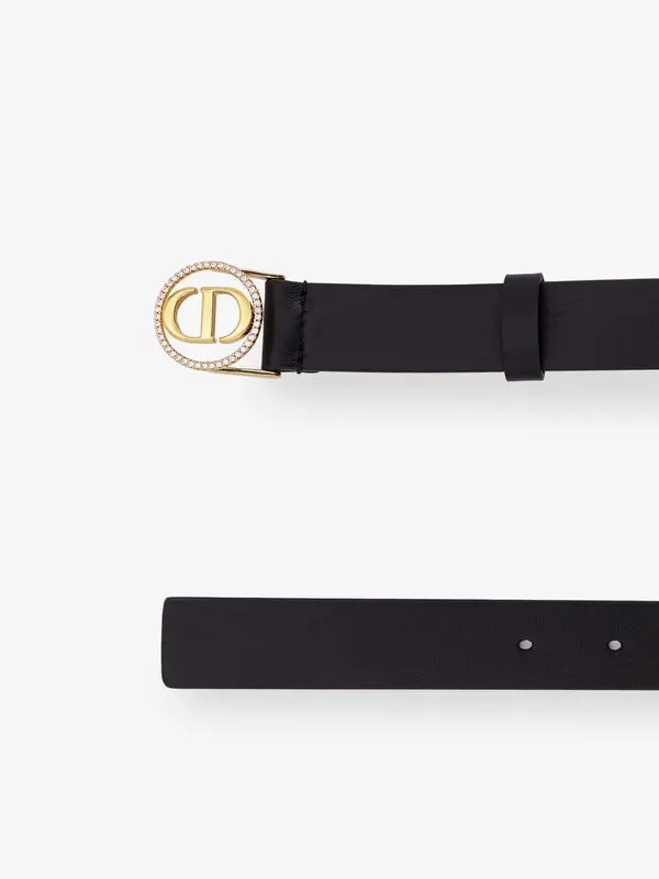 Dior 30 Montaigne Leather Belt With Rhinestones - Multicolor