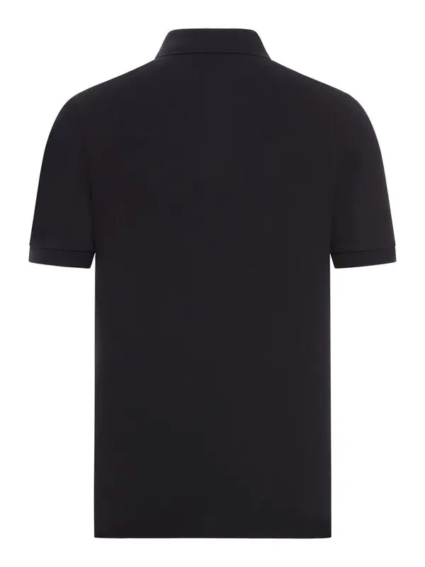Stone Island Cotton Polo Shirt With Logo Patch - Black