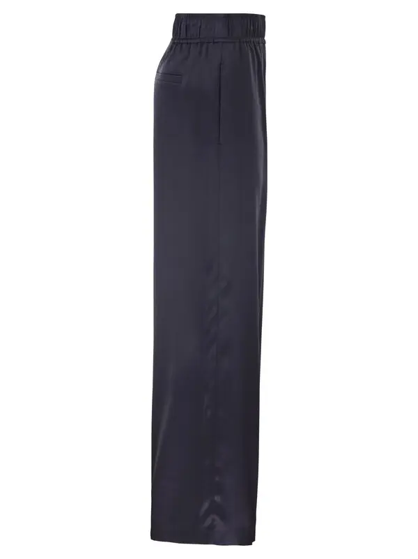 Brunello Cucinelli Stretch Silk Satin Track Trousers - Multicolor