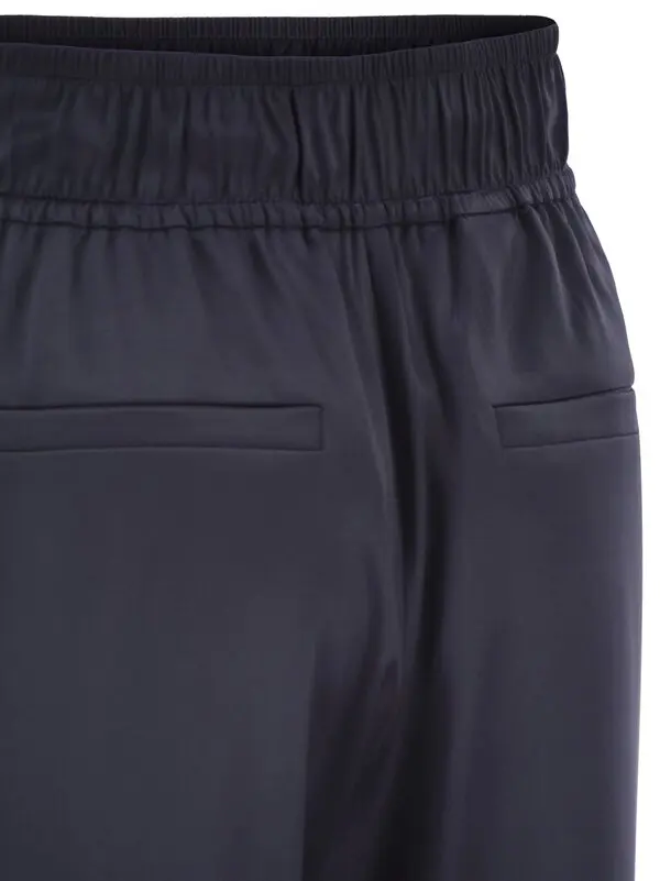 Brunello Cucinelli Stretch Silk Satin Track Trousers - Multicolor