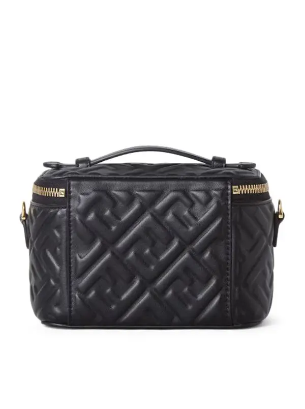 Fendi Vanity Mini Bag In Nappa With Ff Motif - Black