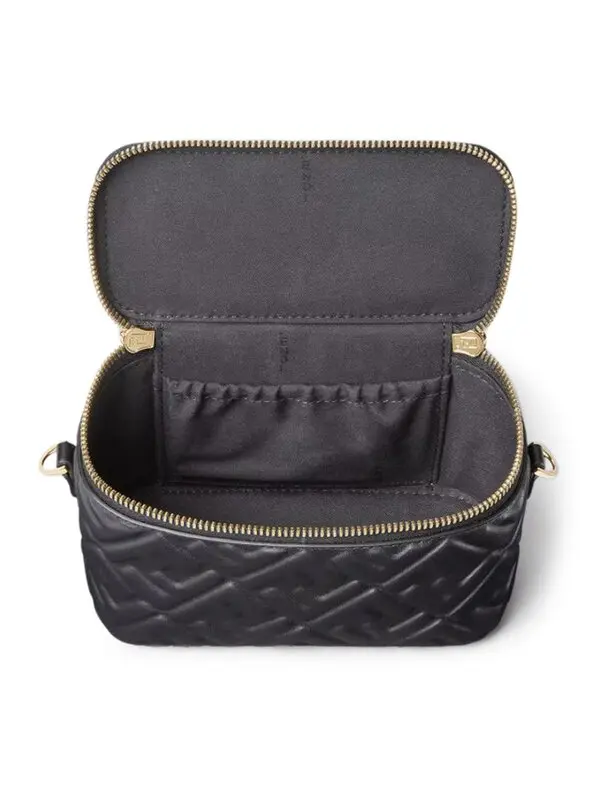 Fendi Vanity Mini Bag In Nappa With Ff Motif - Black